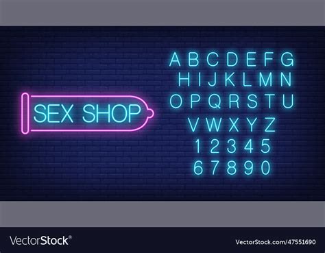 Sex Shop Lettering In Condom Outline English Vector Image