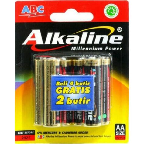 Jual Batu Baterai Battery ABC Alkaline AA 6 Pcs Beli 4 Gratis 2 Pcs Shopee Indonesia