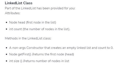 Solved Make Sure To Do This In Java For The Linkedlist Chegg