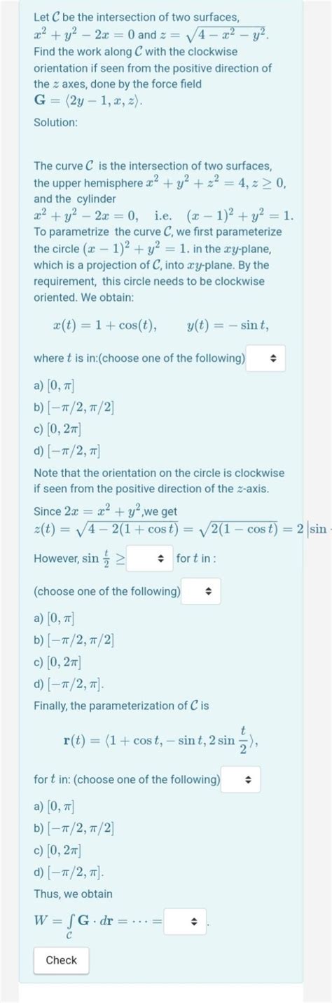 Solved Let C Be The Intersection Of Two Surfaces X Y X Chegg