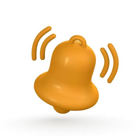 Premium Vector 3d Notification Bell Cute Realistic Yellow Ringing