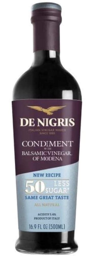 De Nigris 50 Less Sugar Balsamic Vinegar Of Modena Condiment 169 Fl