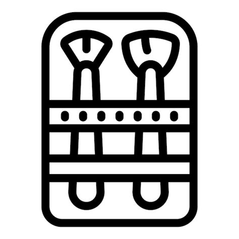 Premium Vector Brushes Assortment Icon Outline Vector Makeup Artist Kit