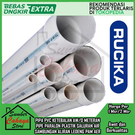 Jual PIPA PVC RUCIKA PUTIH 4 AW D METERAN 1 2 METER PARALON PRALON