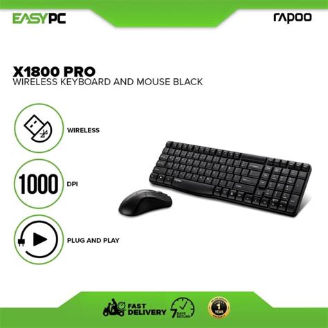 Rapoo X1800 Pro Wireless Keyboard And Mouse Black Brand New Wireless Keyboard And Mouse Lazada Ph