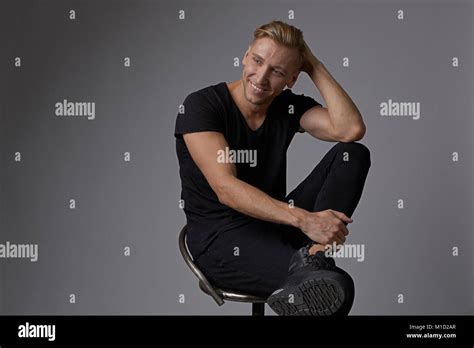 Portrait Smiling Handsome Man Stock Photo Alamy