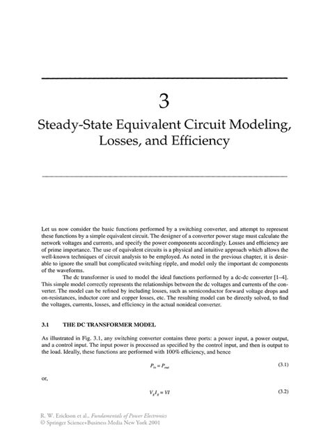 Steady State Equivalent Circuit Modeling Losses And Efficiency Pdf