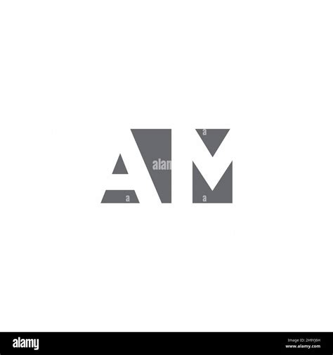 AM Logo Monogram With Negative Space Style Design Template Isolated On