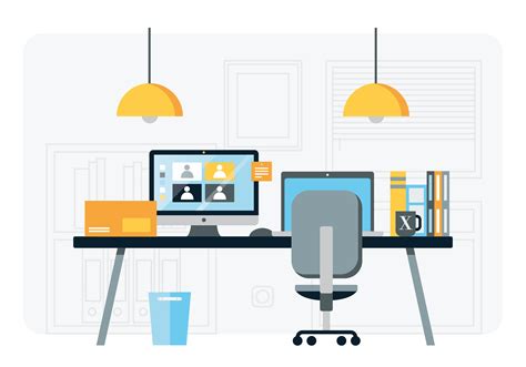 Vector Designer Work Station Illustration 208213 Vector Art At Vecteezy