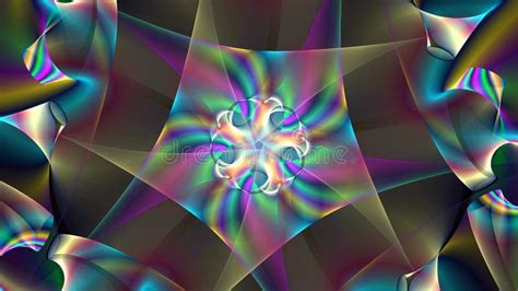 3d Colorful Pentagonal Fractal Graphic Stock Illustration