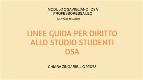 LINEE GUIDA DIRITTO STUDIO DSA