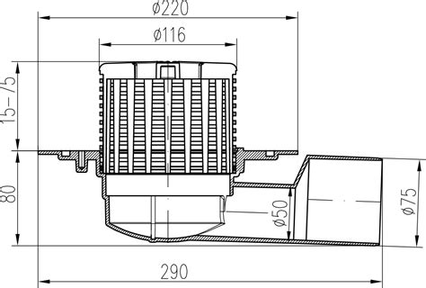 Floor Drain With Side Outlet D5075 Stainless Steel Grid Sun ChudĚj Sro
