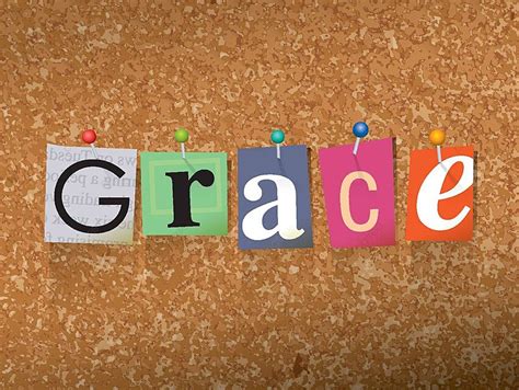 Grace Pinned Paper Concept Illustration Word Pardon Bless Vector Word Pardon Bless Png And