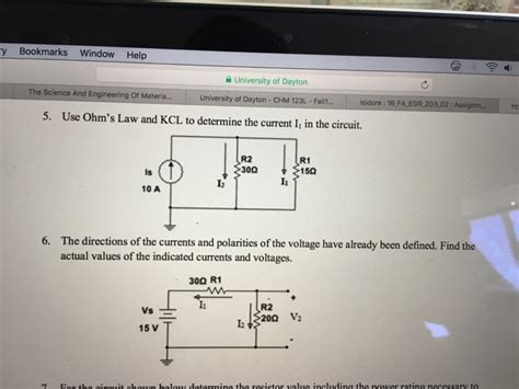 solved use ohm s law and kcl to determine the current i 1 in