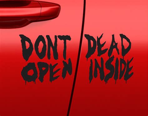 Dont Open Dead Inside Door Sticker Vinyl Decal Zombie Etsy Canada