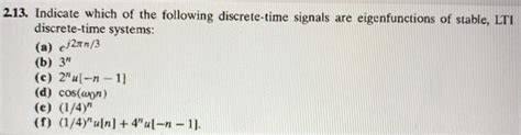 solved 213 indicate which of the following discrete time