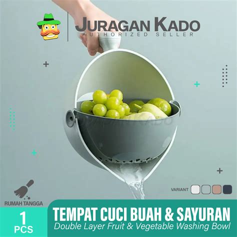 Jual Tempat Wadah Saringan Cuci Buah Beras Sayuran Baskom Multifungsi