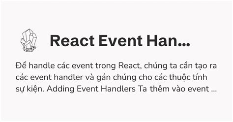 React Event Handlers