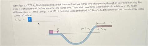 Solved In The Figure A 7 77 Kg Block Slides Along A Track Chegg Com