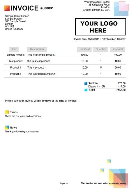 Sample Invoices Created With Our Online Invoicing Software Invoiceberry