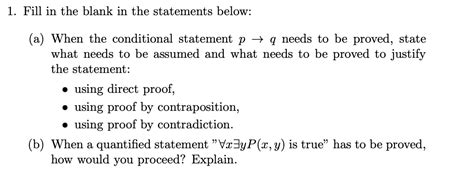 solved 1 fill in the blank in the statements below a