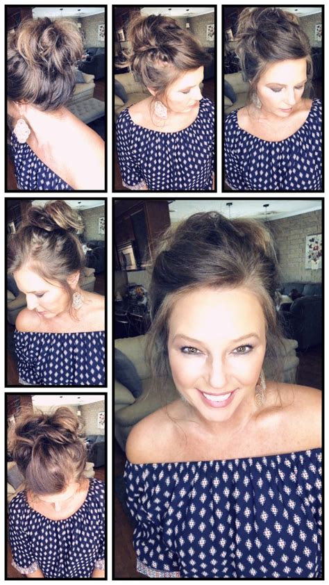 Check Out My Tutorial For This Easy Messy Bun Updo That Takes 2 Minutes Hair Hairs Casual