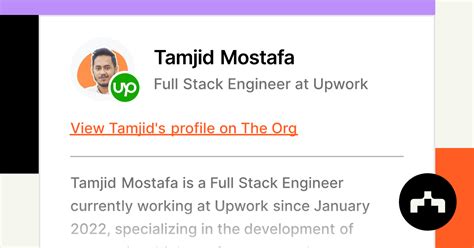 Tamjid Mostafa Full Stack Engineer At Upwork The Org