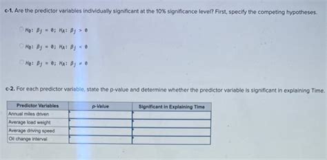 Solved C Are The Predictor Variables Individually Chegg
