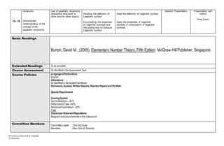 Outcomes Based Teaching Learning Plan Obtlp Number Theory 2 DOCX