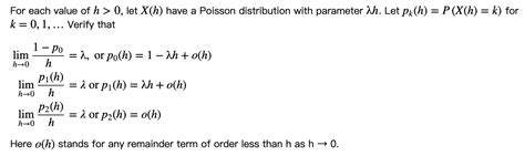 Solved For Each Value Of H 0 Let X H Have A Poisson Chegg Com