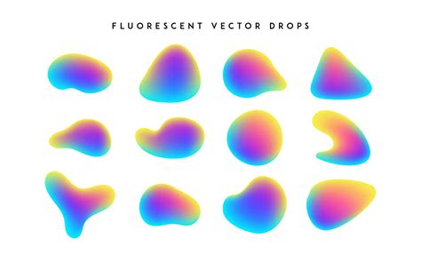 Gradient Vivid Shapes Modern Abstract Colorful Vector Fluid Collection