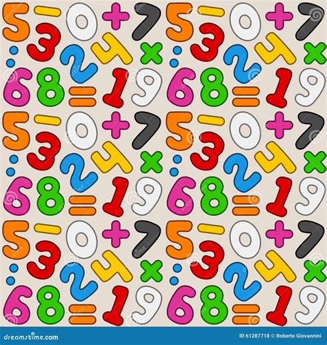 Colorful Numbers Seamless Pattern Stock Vector Illustration Of Texture Maths 61287718