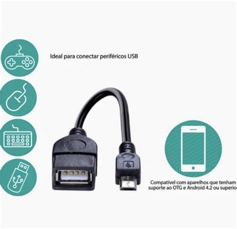 Cabo Otg V8 Usb Tablet Celular Motorola Samsung Pendrive Cj Blademaster