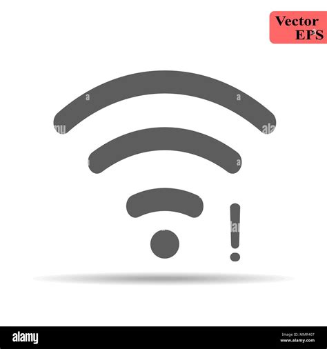 Wifi Connection Signal Icon With Exclamation Mark Vector Illustration