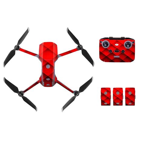 Dji 매빅 에어 2 드론 리모컨 3 배터리 보호 필름 커버용 레드 데칼 스킨 스티커 티몬