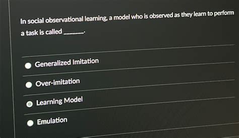 Solved In Social Observational Learning A Model Who Is