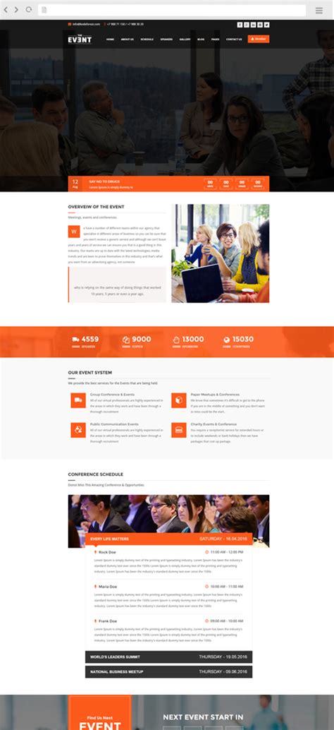 Event Management And Conference Wordpress Theme Kodeforest Design And Development Company