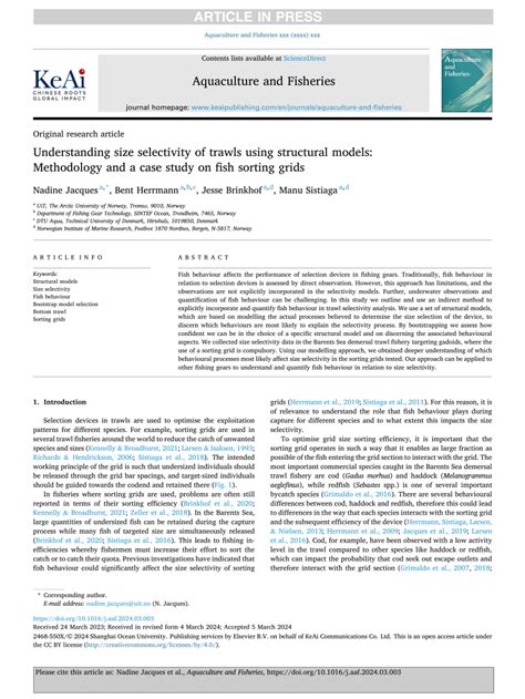 PDF Understanding Size Selectivity Of Trawls Using Structural Models
