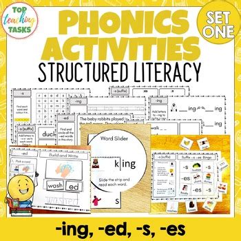 Phonics And Structured Literacy Activities Suffixes Ing Ed S