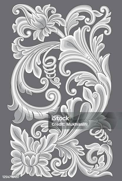 Motif Ukiran Ornamen Surakarta Ilustrasi Stok Unduh Gambar Sekarang