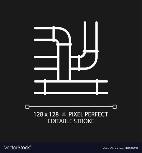 2d Customizable Thin Linear White Pipeline Icon Vector Image