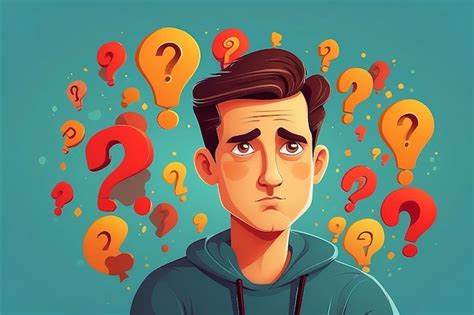 Premium Photo Man Is Thinking Question Mark Vector Illustration In
