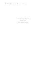 Professional Presence And Influence C Docx RUNNING HEAD Professional Presence And