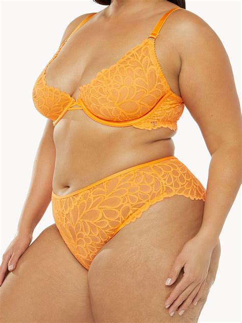 Savage Not Sorry Ultra Demi Unlined Lace Bra In Orange Savage X Fenty
