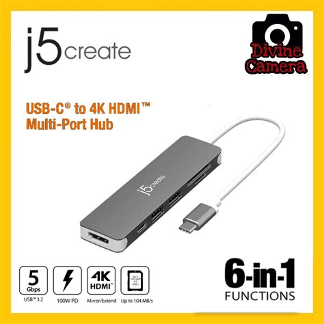 J5 Create Usb C To 4k Hdmi Multi Port Hub Shopee Malaysia