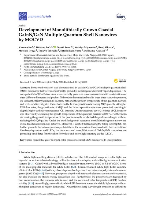 Pdf Development Of Monolithically Grown Coaxial Gainngan Multiple