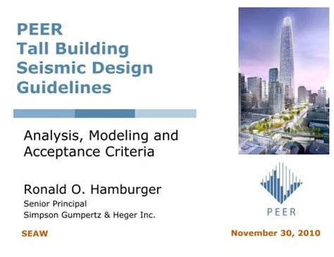 Peer Tall Building Seismic Design Guidelines