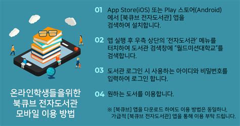 온라인 학생들을 위한 전자책 북큐브 전자도서관
