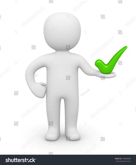 D Man Holding Check Mark Stock Illustration Shutterstock